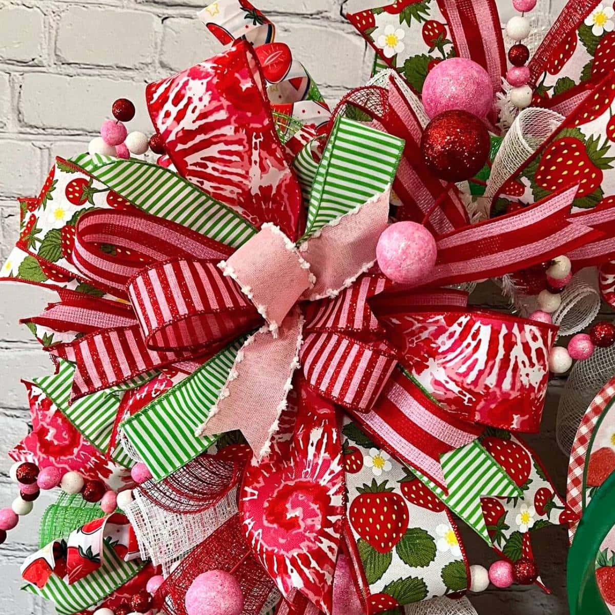 Make a Deco Mesh Strawberry Flip-Flop Wreath | Jeannie Pence