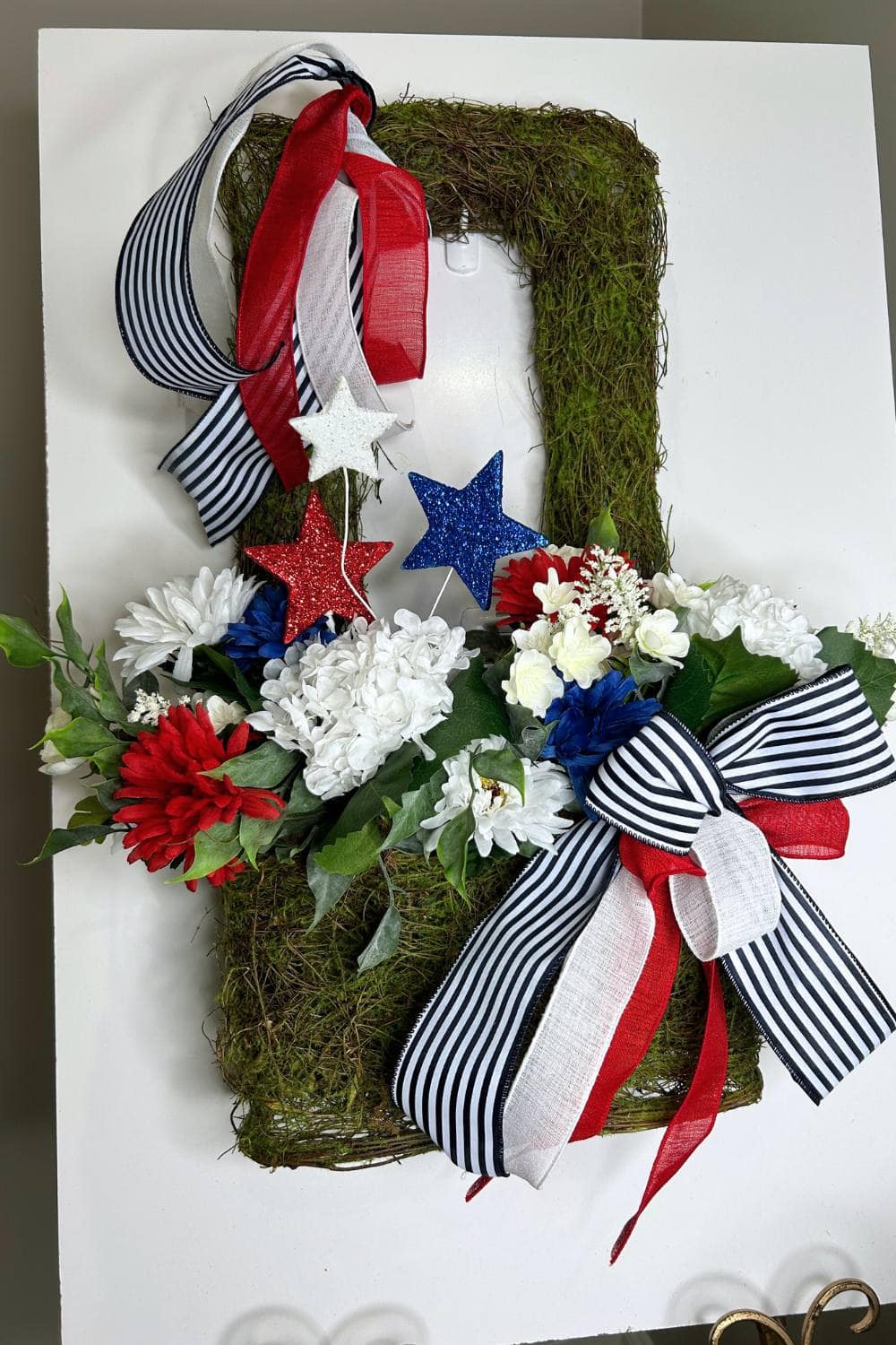 Patriotic Moss Baskets - Repurposed | Jeannie Pence