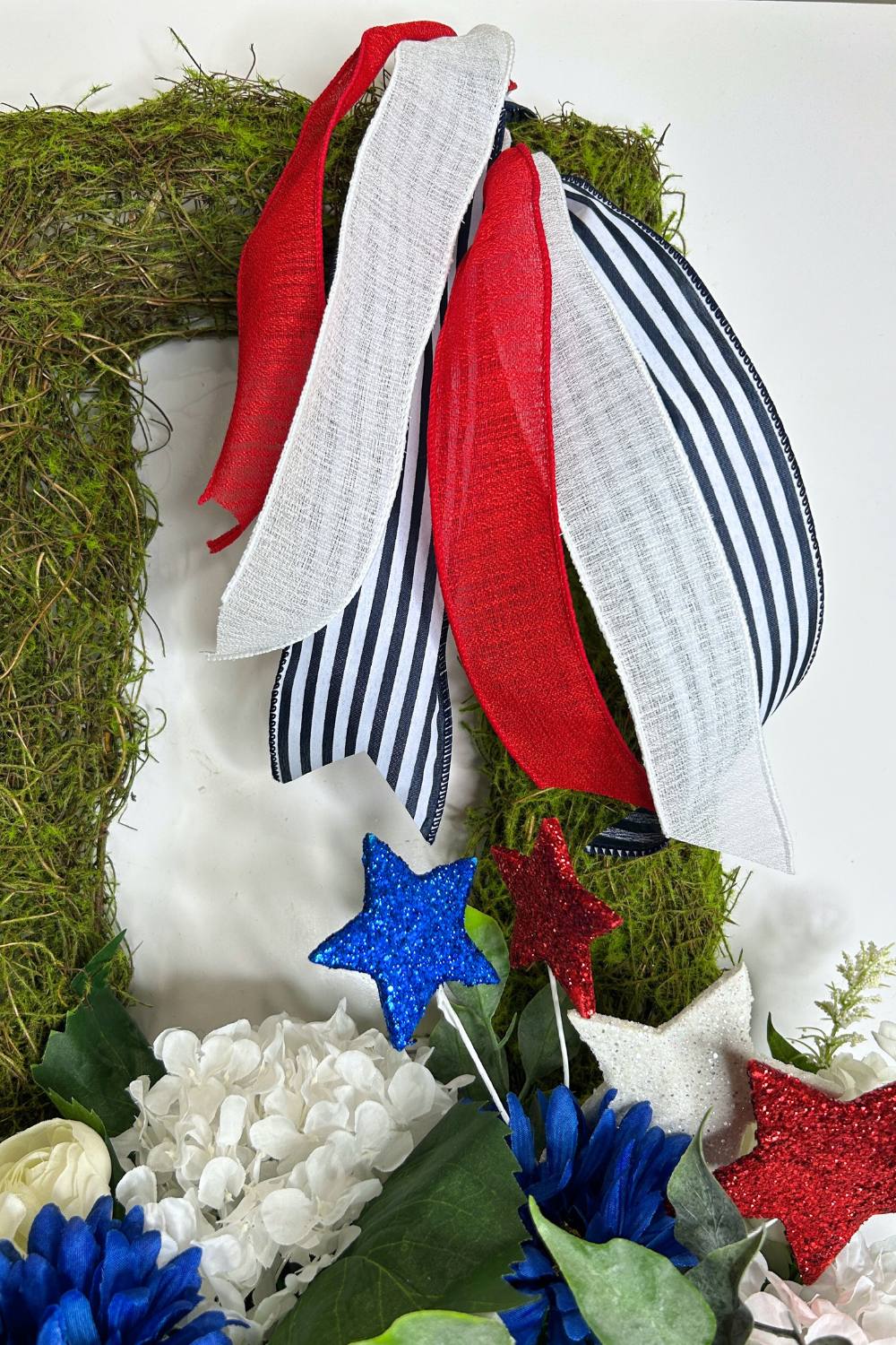 Patriotic Moss Baskets - Repurposed | Jeannie Pence